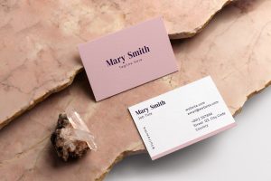 Pink Simplistic Business Card Template - Dreamstale