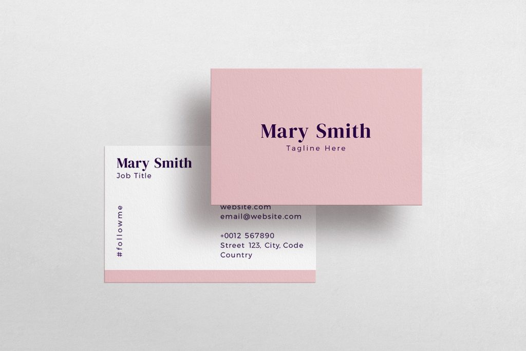Pink Simplistic Business Card Template - Dreamstale