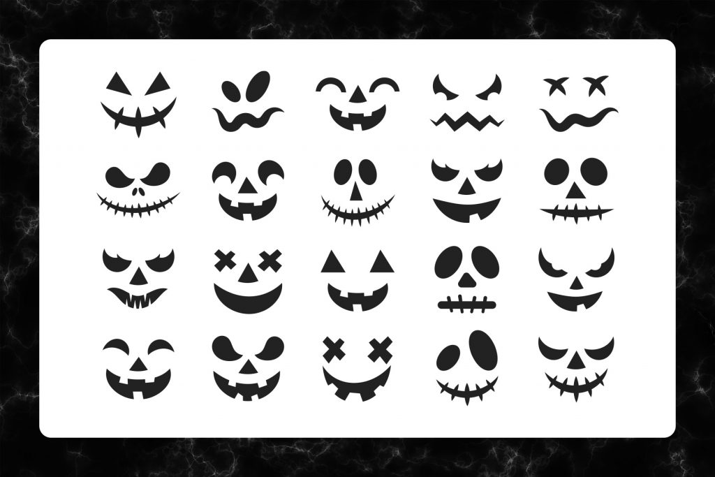 Scary Halloween Pumpkin Faces SVG Clipart Bundle - Dreamstale