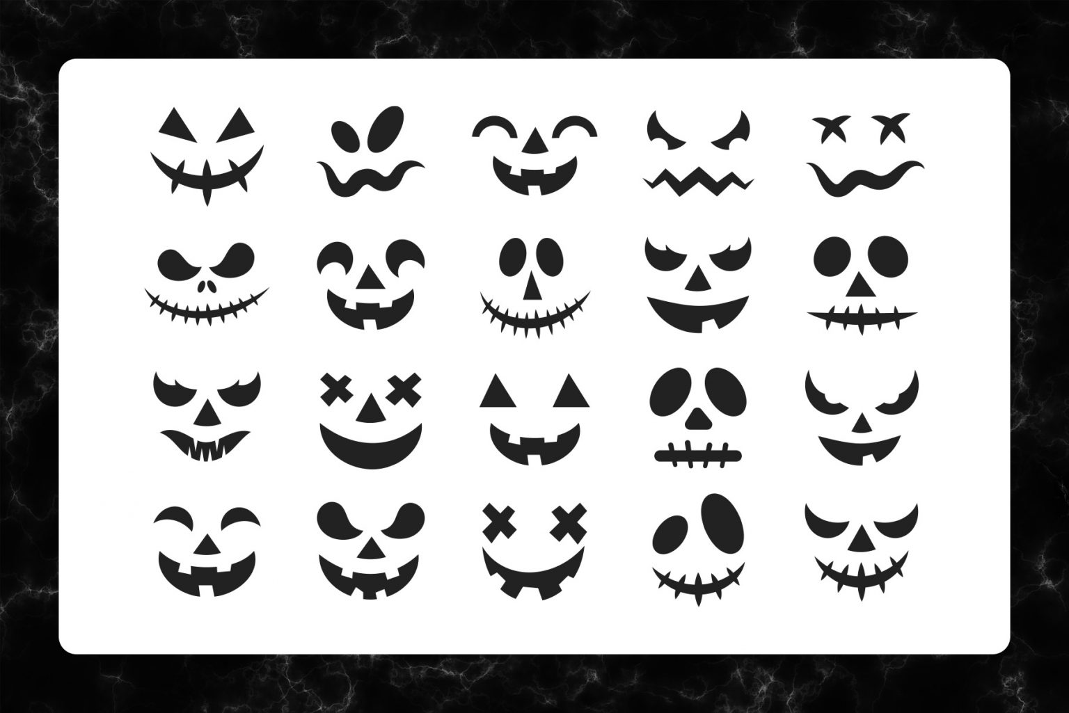 Scary Halloween Pumpkin Faces SVG Clipart Bundle - Dreamstale