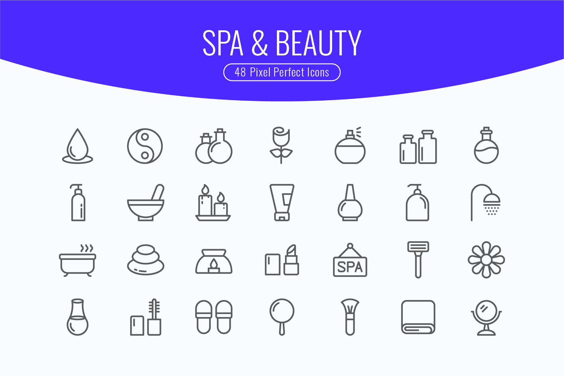 Spa & Beauty Line Icons - Dreamstale
