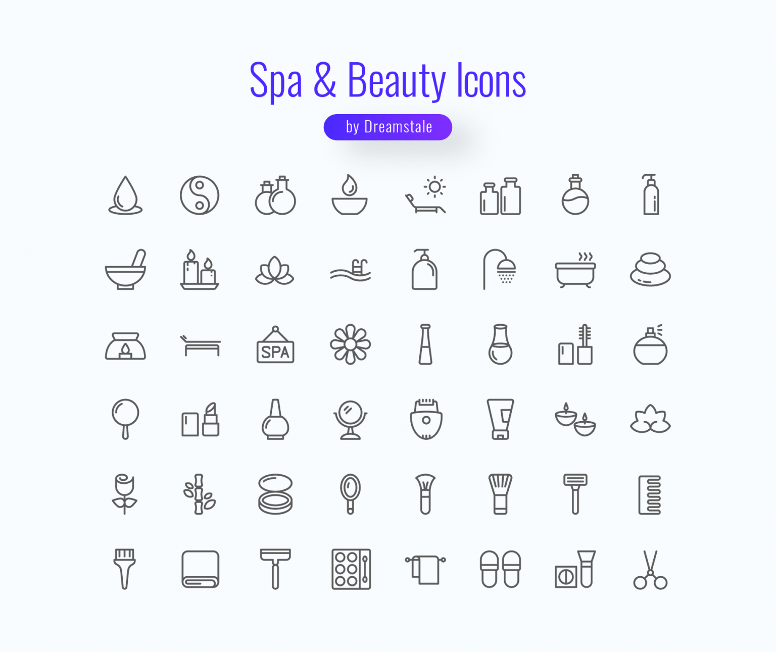 Spa & Beauty Line Icons - Dreamstale