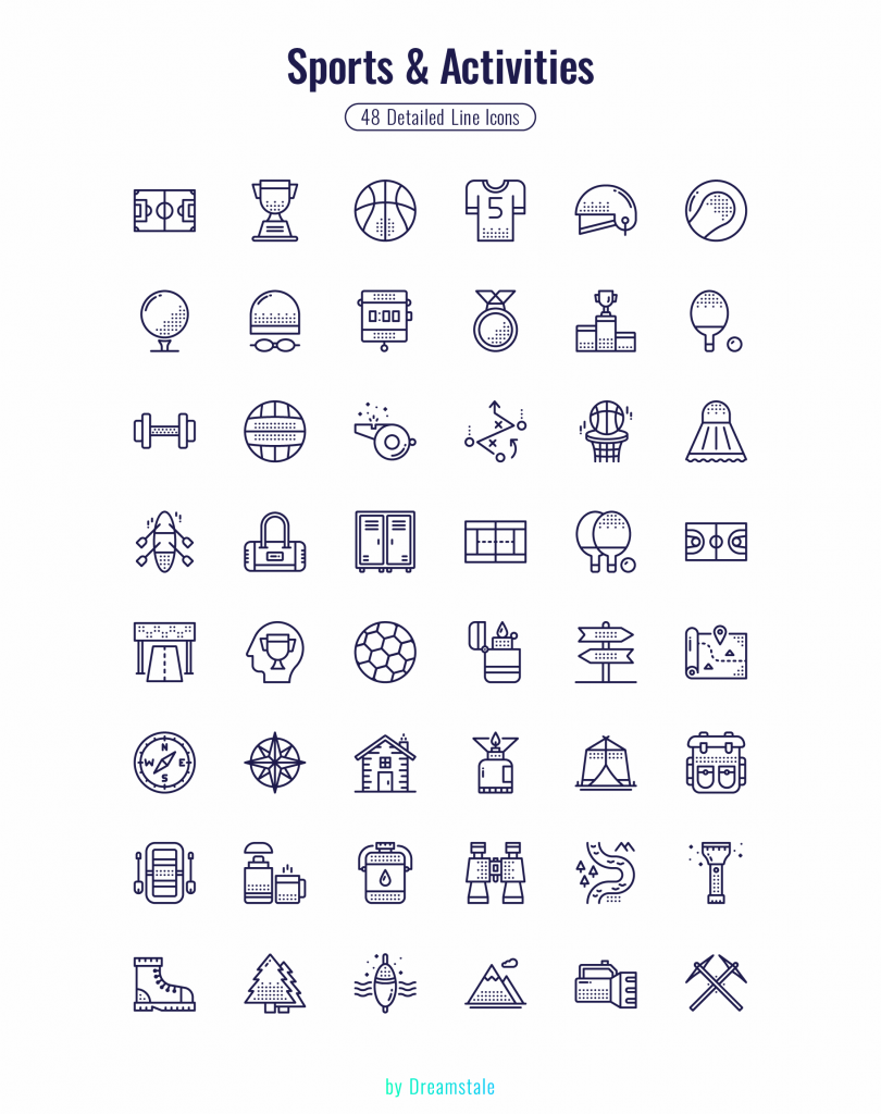 Sports & Activities Detailed Icons - Dreamstale