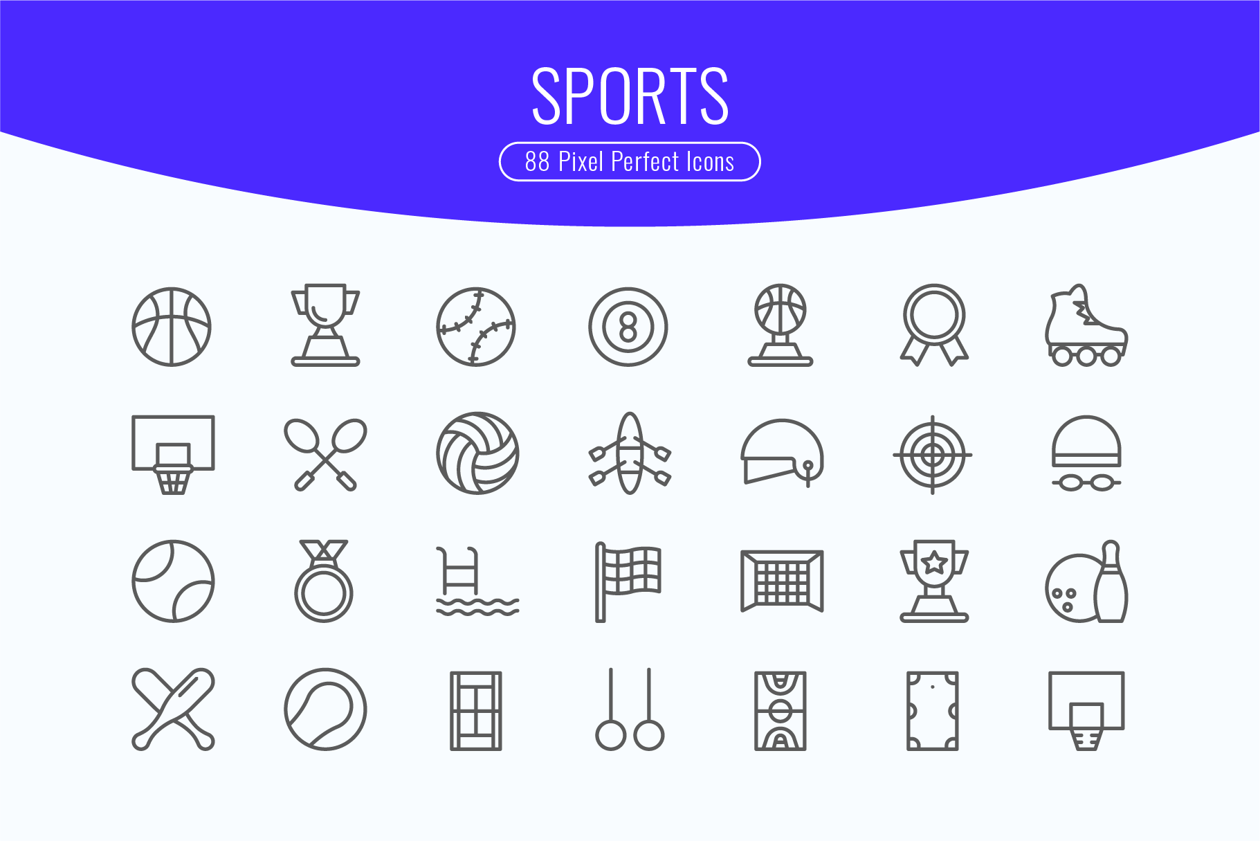Sports & Activities Line Icons - Dreamstale
