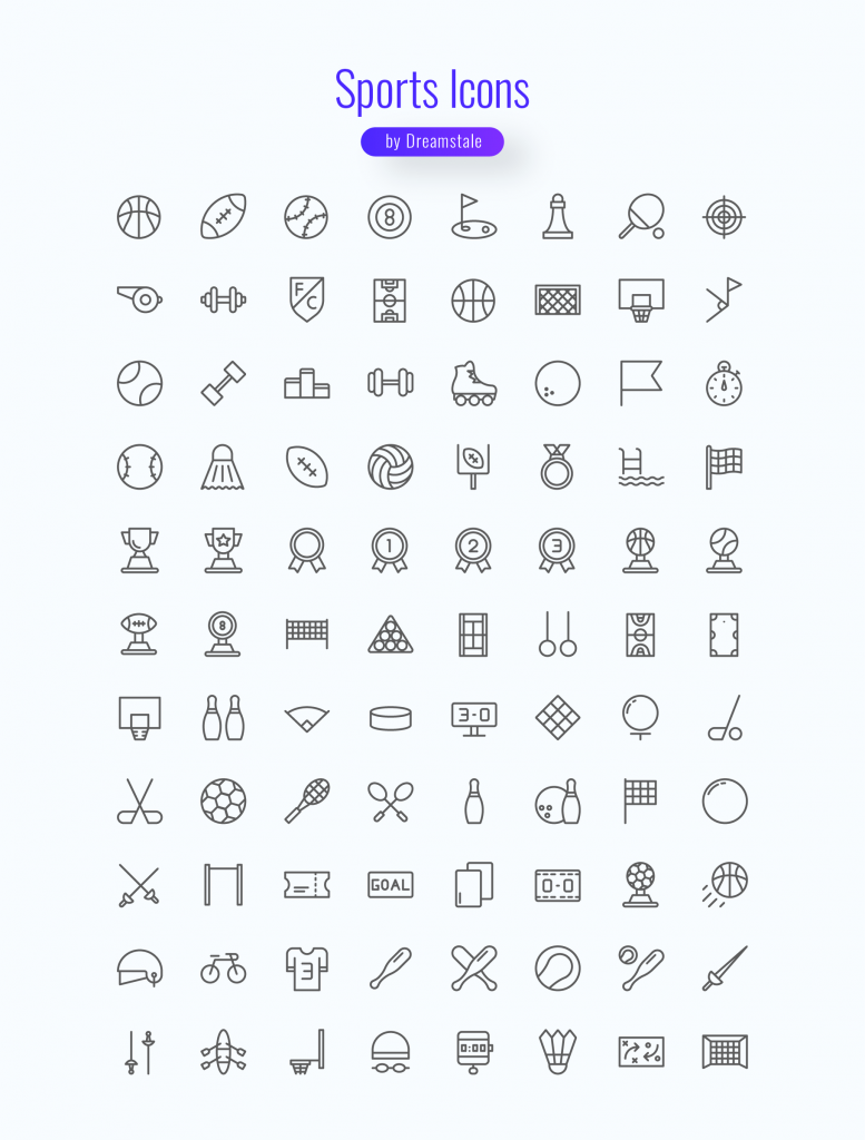 Sports & Activities Line Icons - Dreamstale