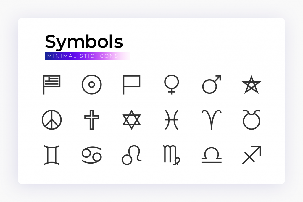 Symbols Minimalistic Icons - Dreamstale