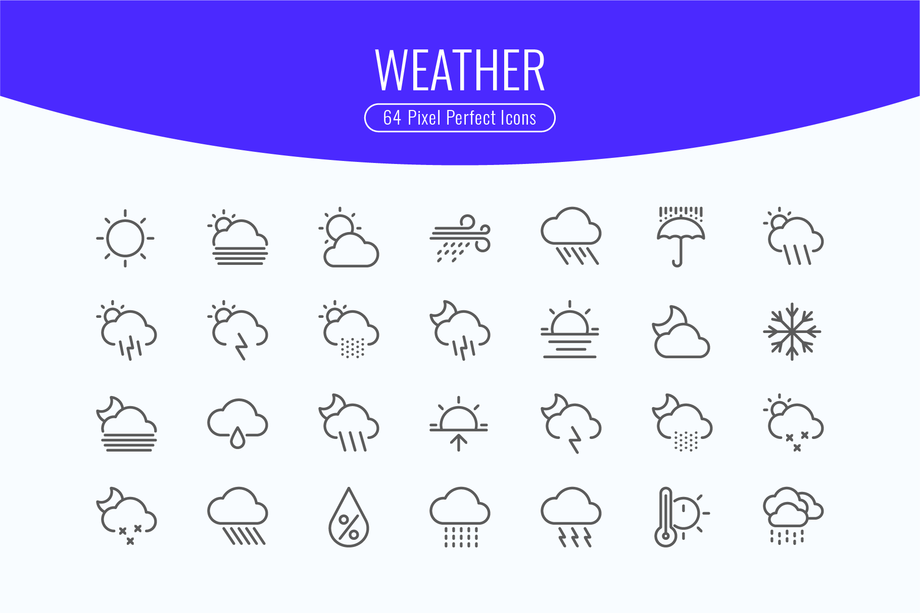 Weather & Forecast Line Icons - Dreamstale