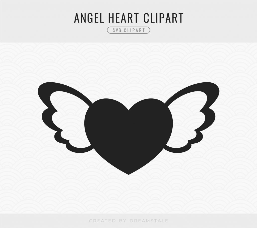 Angel Wings Heart SVG Free Clipart - Dreamstale