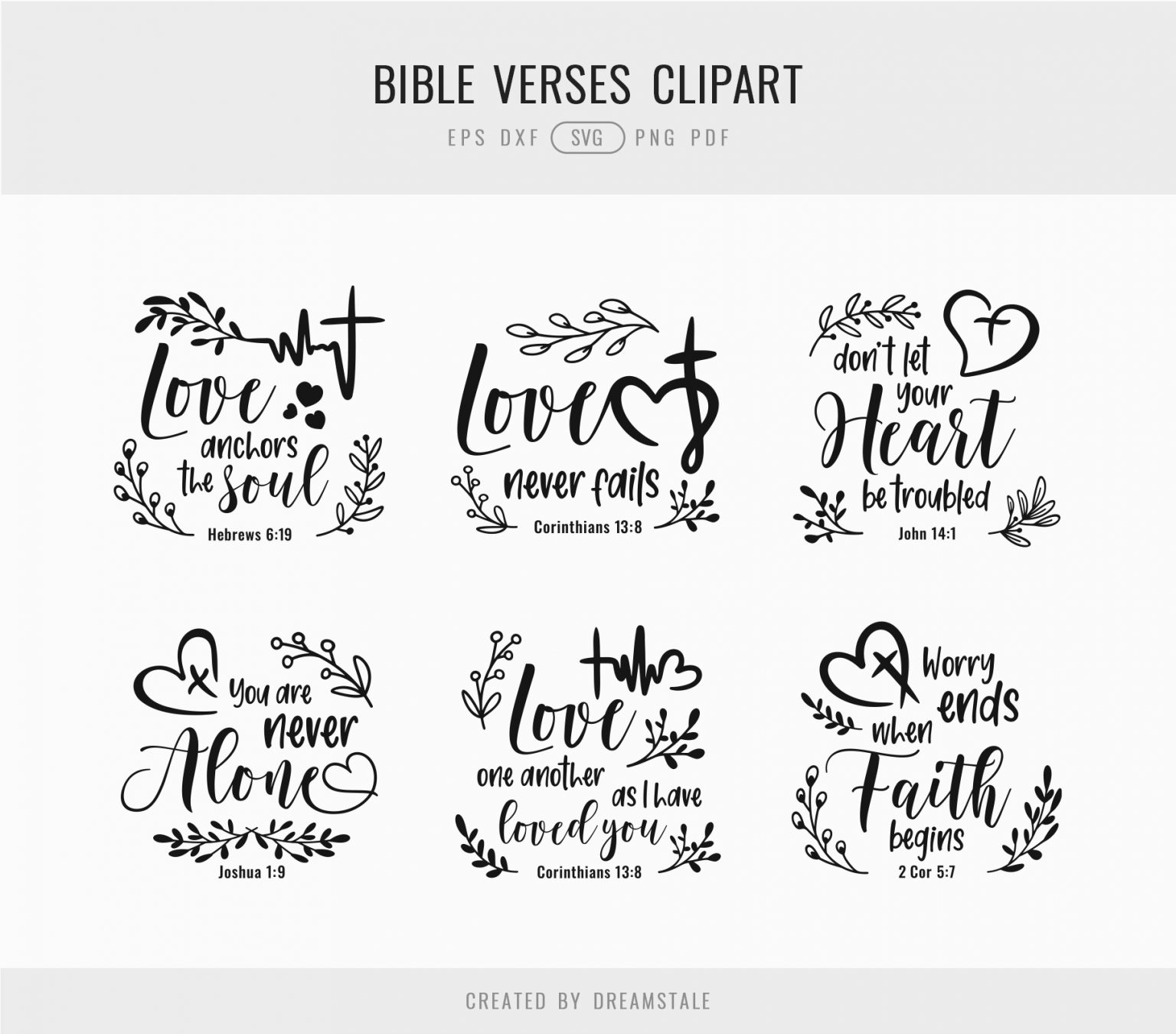 Bible Verses SVG Clipart Set - Dreamstale