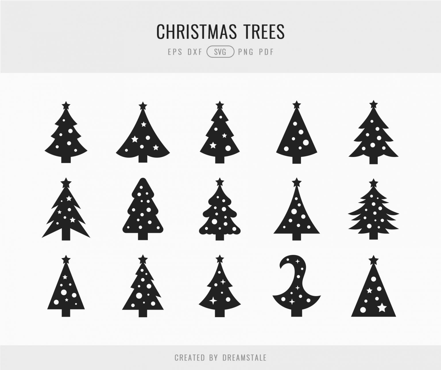 Christmas Trees & Ornaments SVG Clipart - Dreamstale