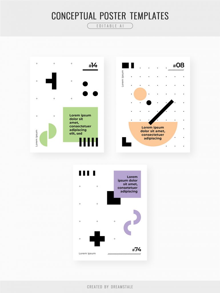 Conceptual Geometric Vector Poster Templates - Dreamstale