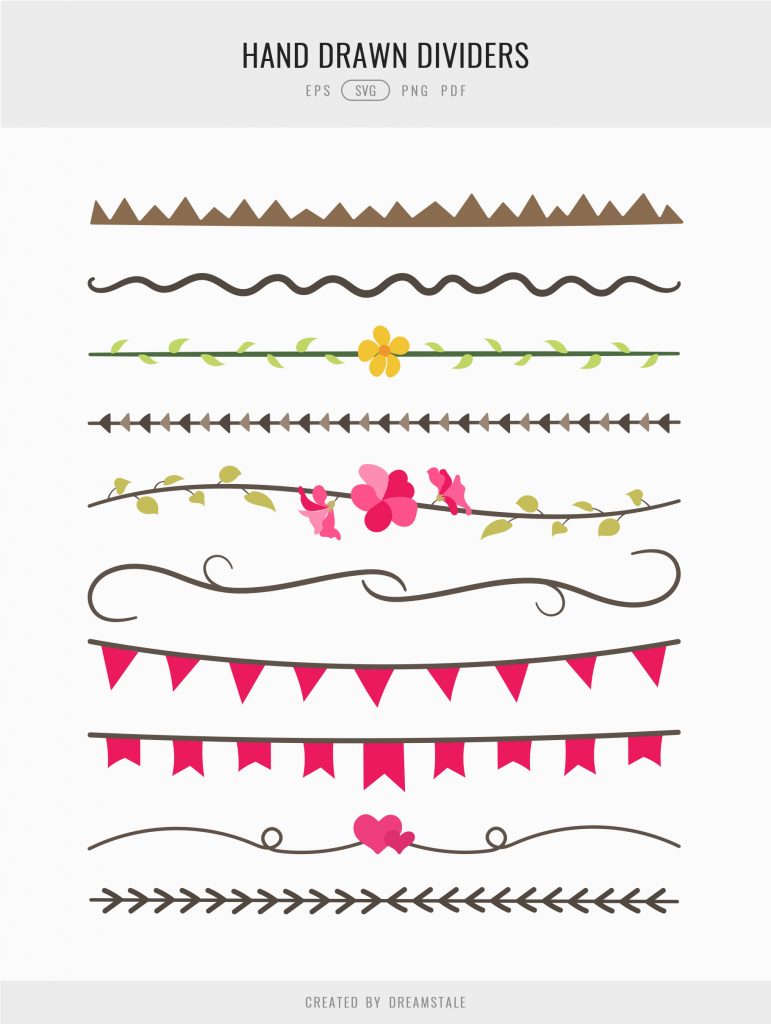 Hand Drawn Text Dividers Clipart - Dreamstale