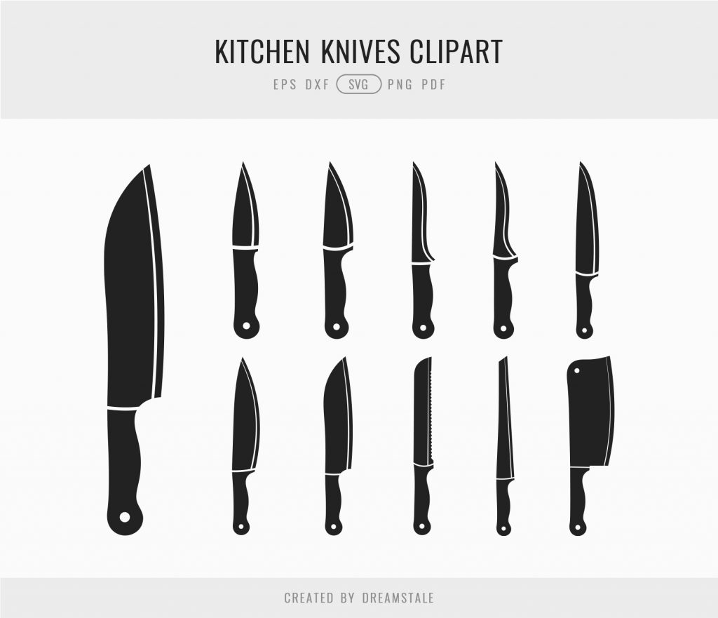Kitchen Knives SVG Clipart Set - Dreamstale
