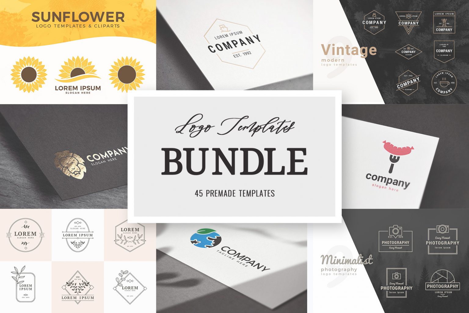 Minimalist Vector Logo Templates Bundle Vol. 1 - Dreamstale