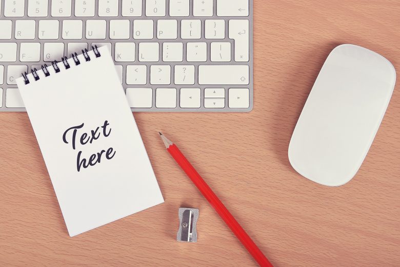 Computer Keyboard & Notepad PSD Mockup - Dreamstale