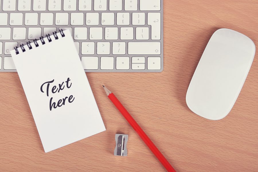 Computer Keyboard & Notepad PSD Mockup - Dreamstale