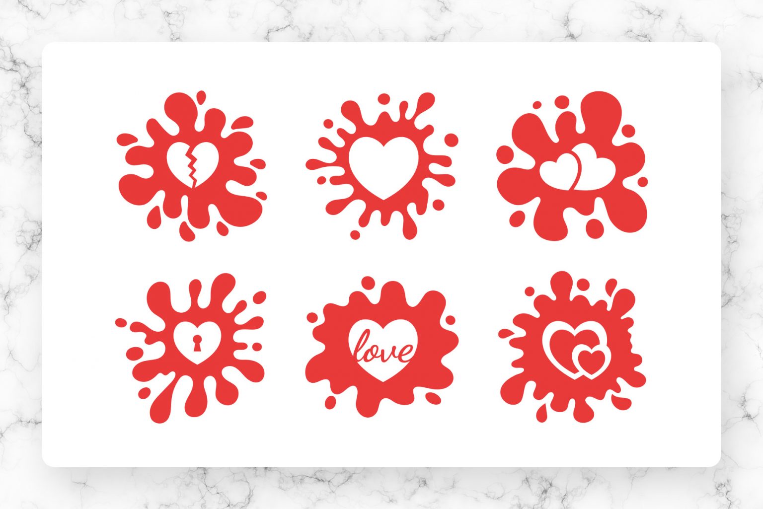 Paint Splatter Hearts SVG Clipart - Dreamstale