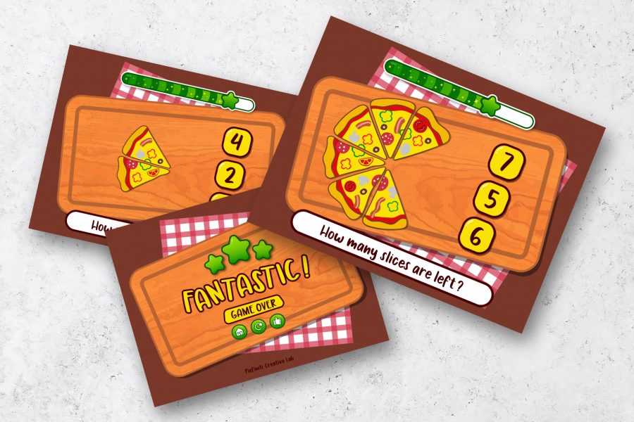 Pizza Slices Numbers Educational PDF Game - Dreamstale