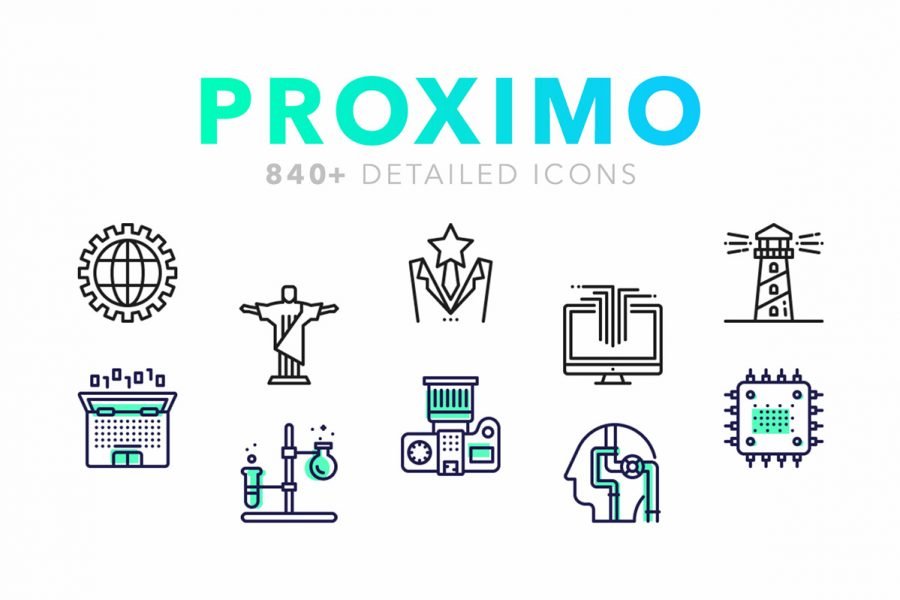 Proximo 840+ Detailed Line Icons - Dreamstale