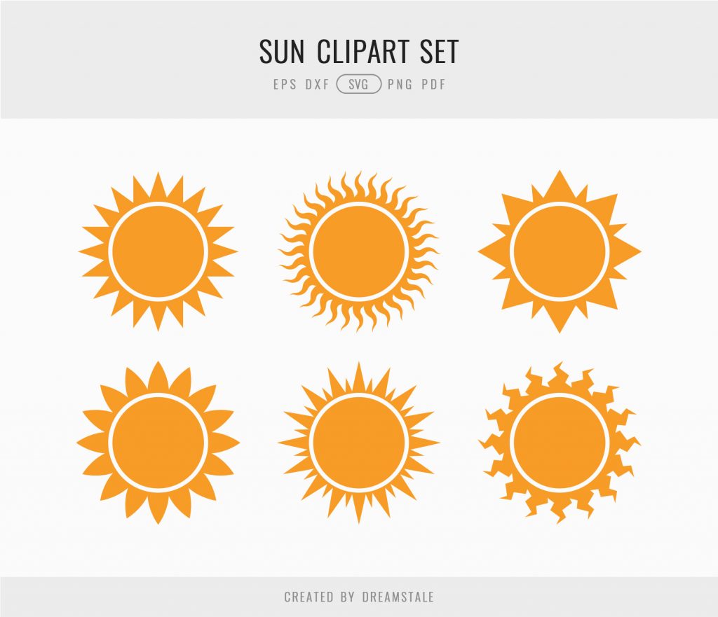 Sun SVG Clipart Set - Dreamstale