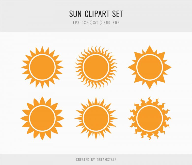 Sun SVG Clipart Set - Dreamstale