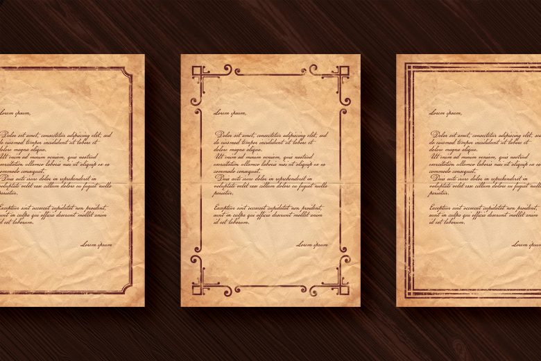 Aged Vintage Old Letter PSD Templates - Dreamstale