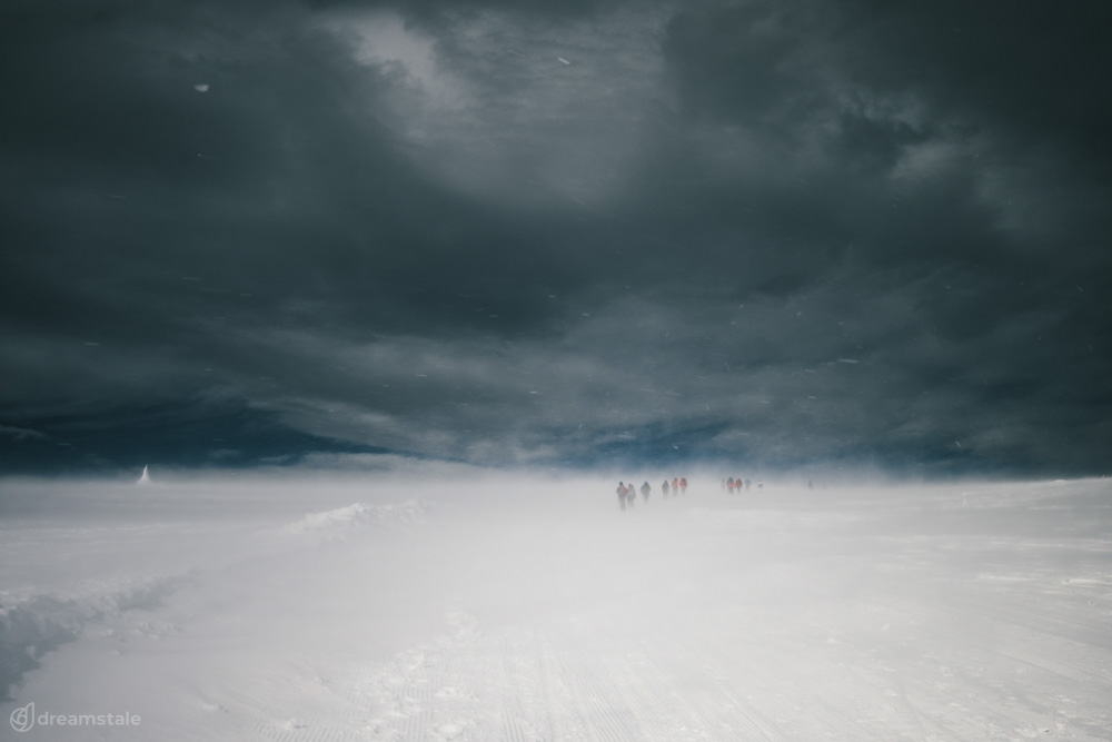 Mountain Peak Hiking & Winter Storm Stock Photo - Dreamstale